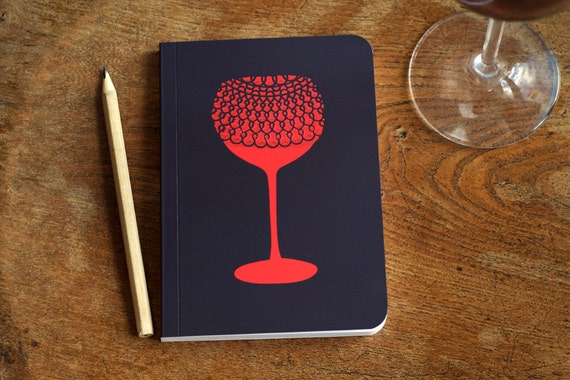 Red Wine Notebook - Etsy
