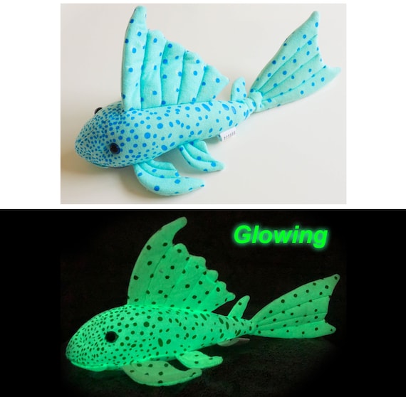 GLOWS IN DARK Plecostomus Plush Plushie Toy Sucker Fish Blue | Etsy