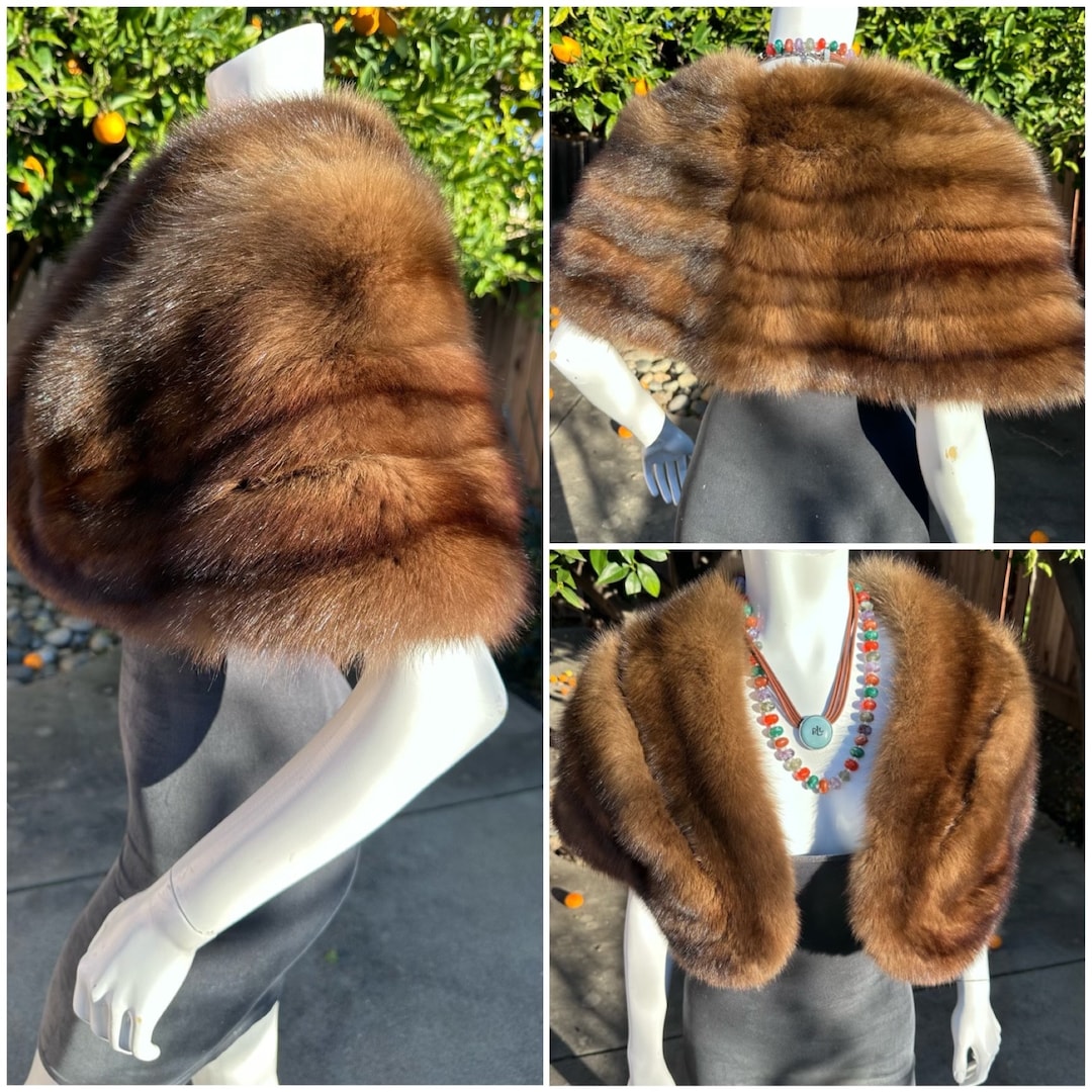 Breathtaking Authentic Sable Fur Shawl Stole Wrap. Party Bridal ...