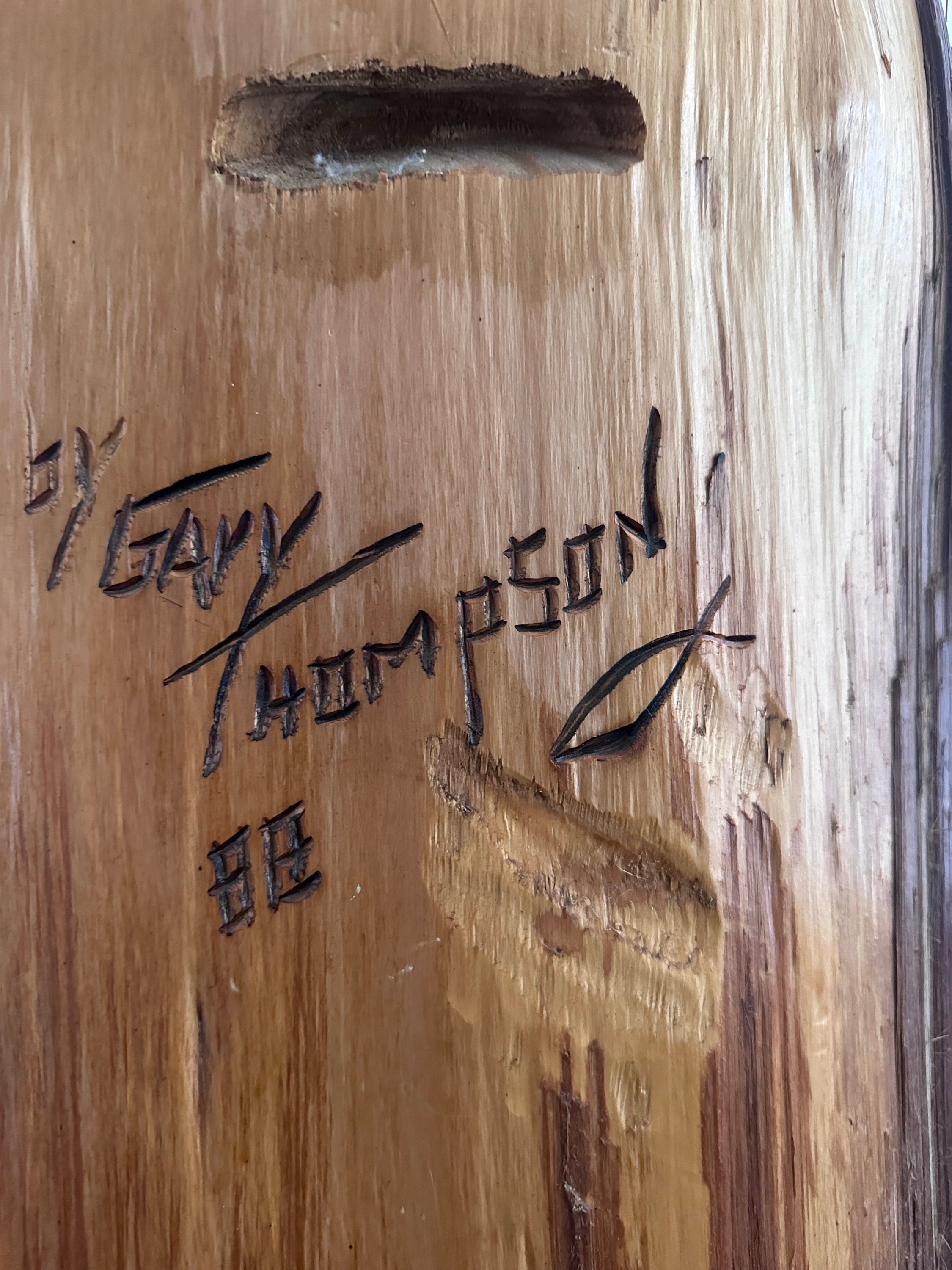 Rare Large Collectible Gary Thompson Signed Hand Carved Native American ...