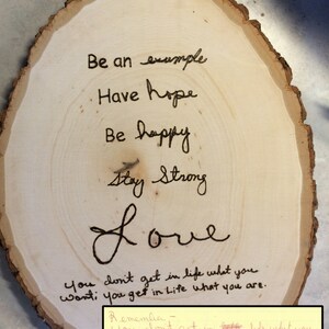 Handwriting Gift Wood Burned Wall Hanging, Custom, Loved One's ...