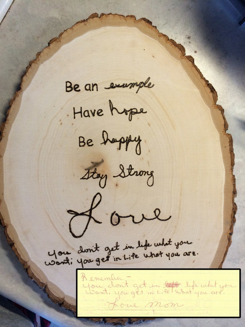 Handwriting Gift Wood Burned Wall Hanging Custom Loved - Etsy