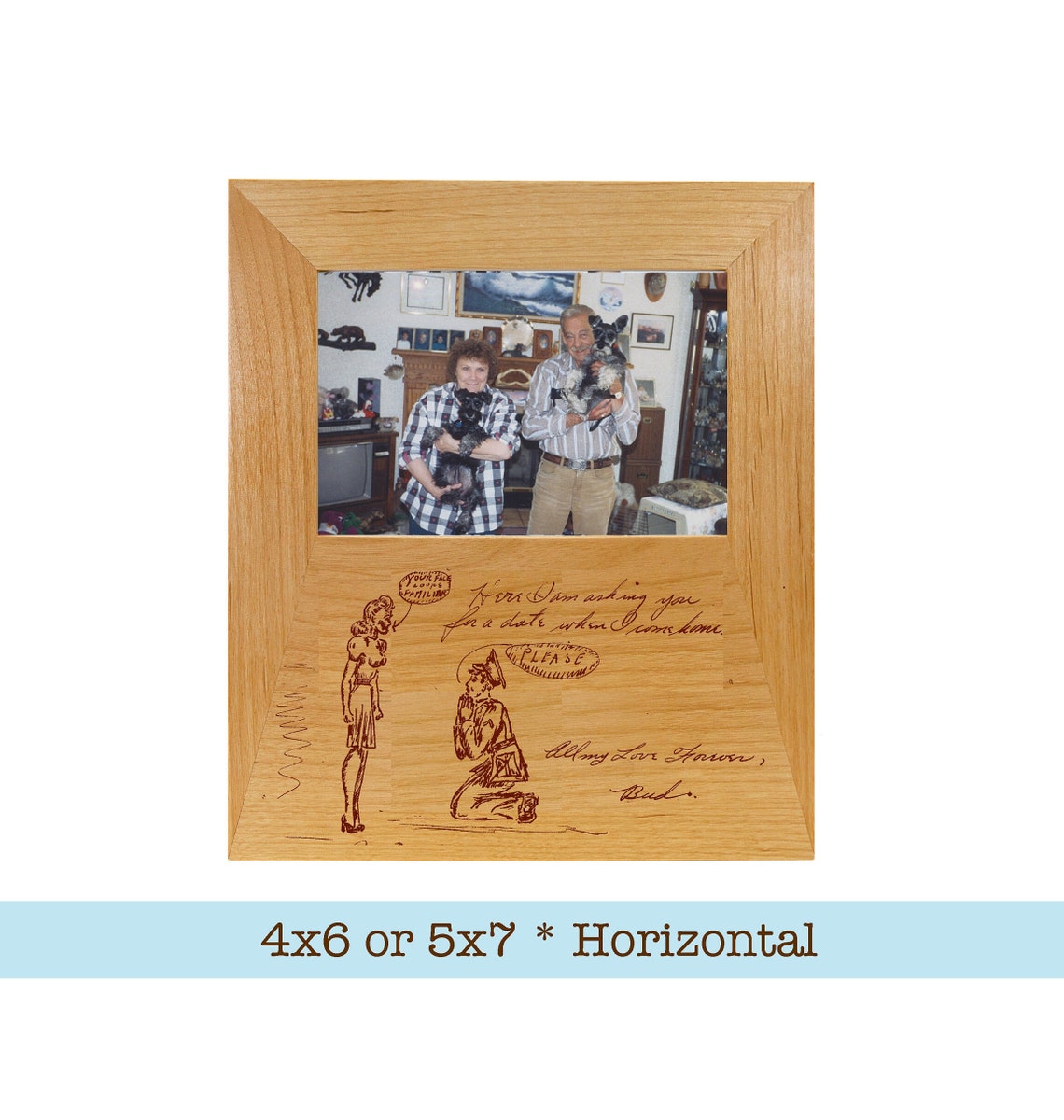 Engraved Handwriting Frame Handwriting Gift Photo Frame | Etsy