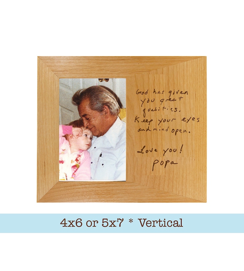 Engraved Handwriting Frame Handwriting Gift Photo Frame | Etsy