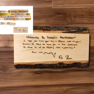 Handwriting Gift Wood Burned Wall Hanging, Custom, Loved One's ...