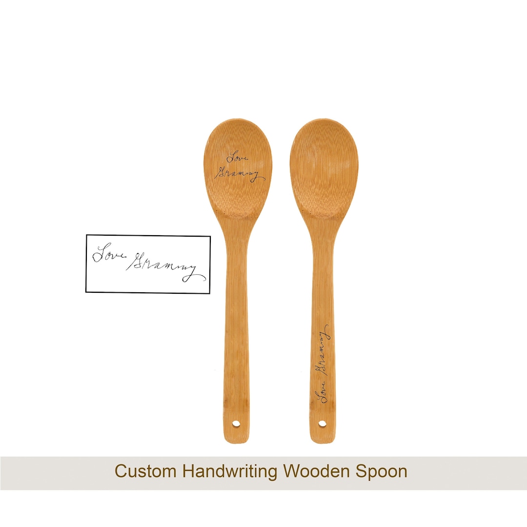 Custom Laser Engraved Wooden Spoon, Personalized Handwriting Spoon ...