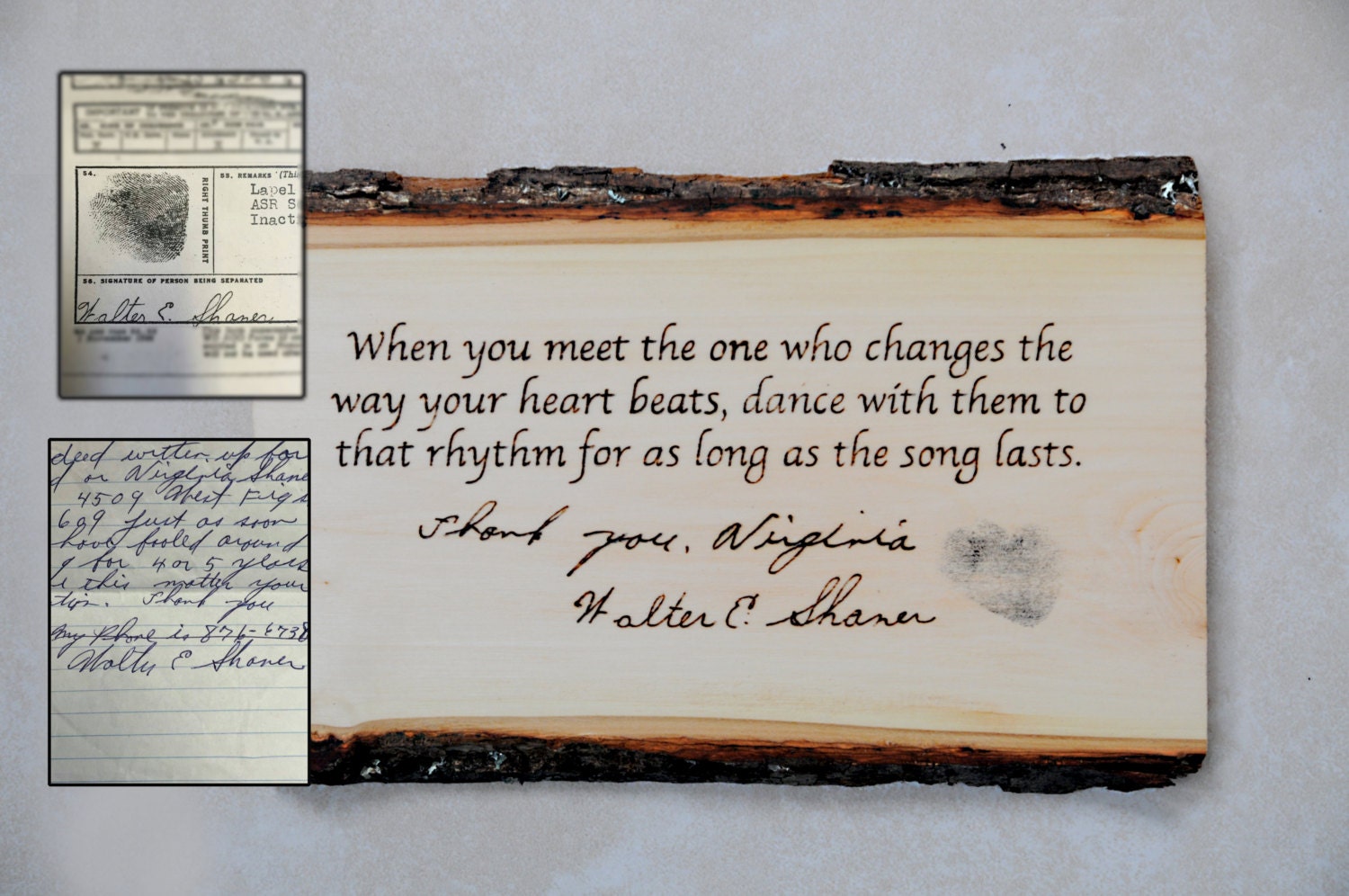 Handwriting gift Wood Burned wall hanging custom Loved | Etsy