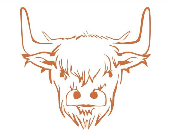 Highland Cow Stencil Reusable 350 Micron Mylar Not The Thin Etsy