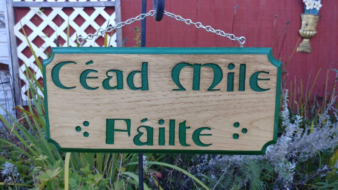 Cead Mile Failte A Hundred Thousand Welcomes Irish Sign - Etsy
