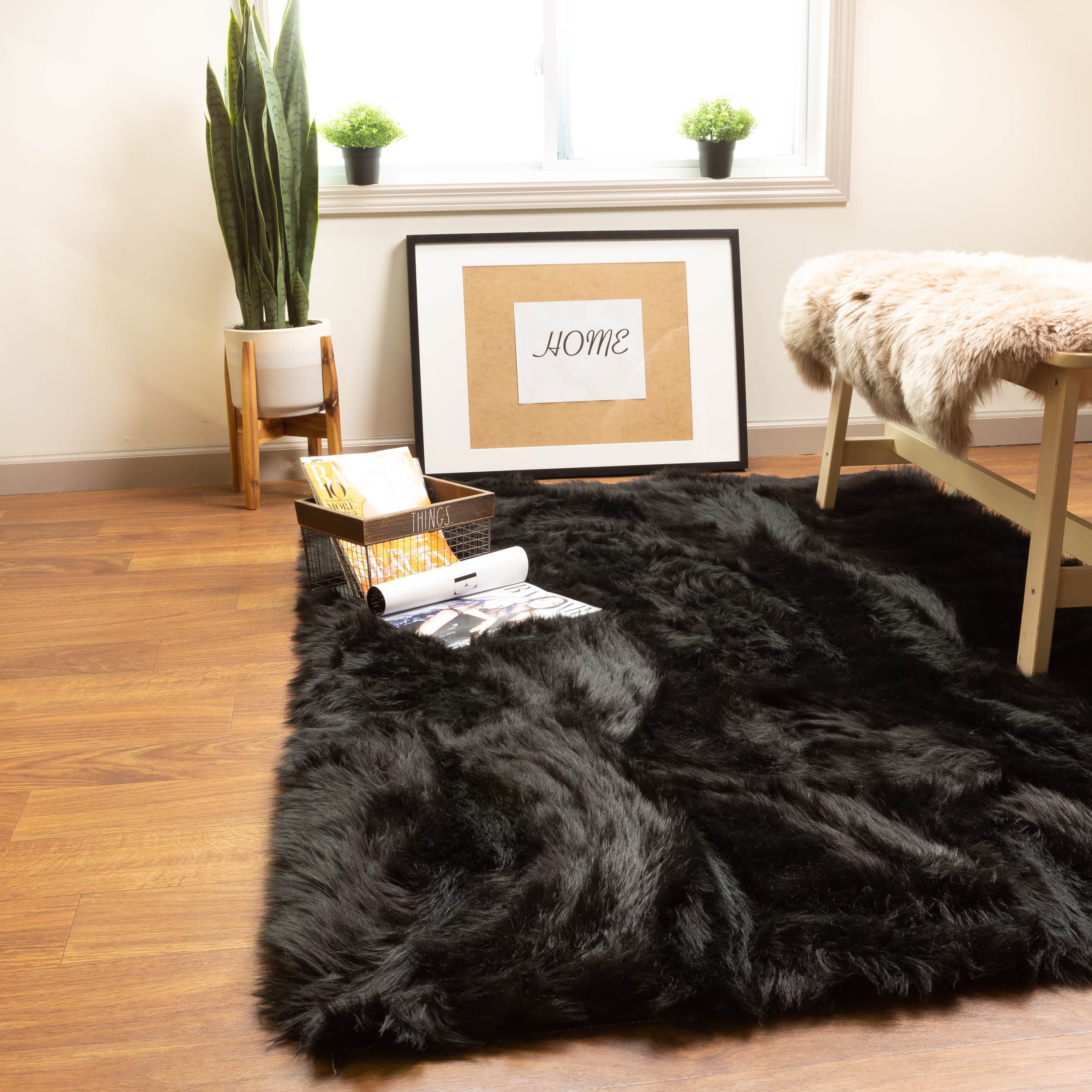 Fluffy Faux Sheepskin Shag Rug Silky Mat, 2' X 3' Rectangle - Etsy