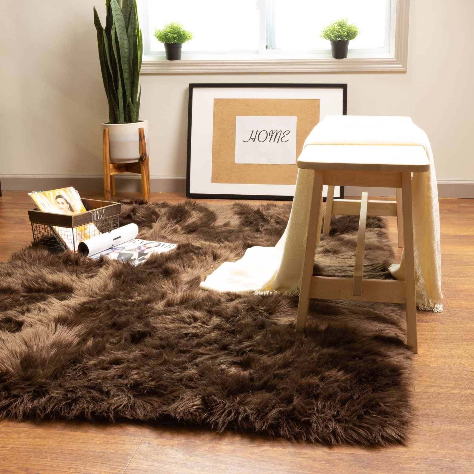 Fluffy Faux Sheepskin Shag Rug Silky Mat, 2' X 3' Rectangle - Etsy