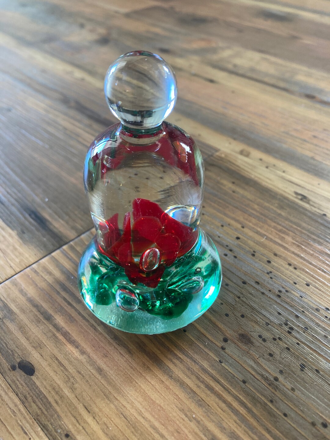 Hand Blown Bell Shaped Glass Paperweight by Joe St. Claire Stamped - Etsy