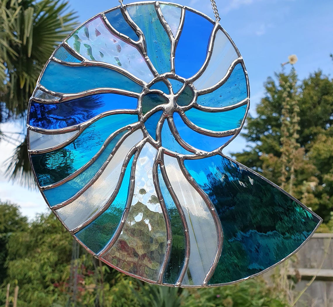 Stained Glass Nautilus Pattern, Digital Download, Ocean Creature Design ...