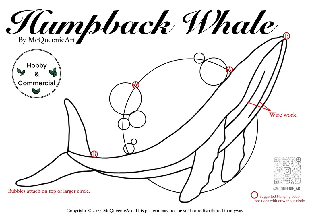 Stained Glass Humpback Whale Pattern, Digital Download, Whale Design ...