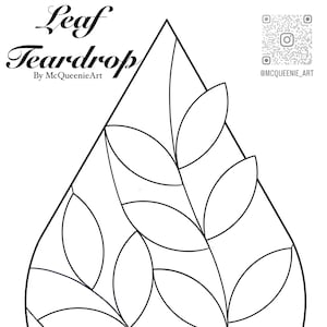 Stained Glass Teardrop Leaf Pattern, Leave Droplet Digital Download ...