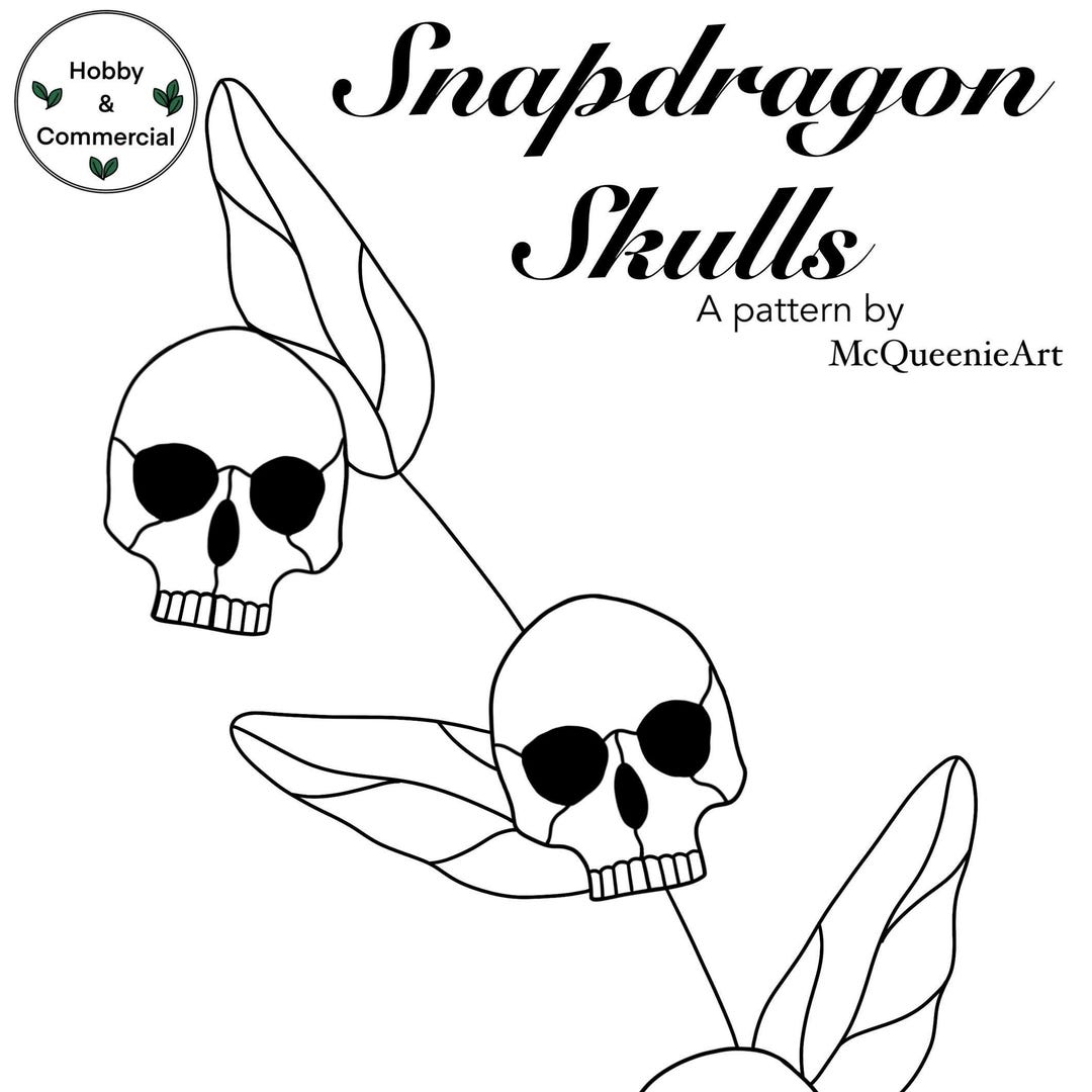 Snapdragon Skulls Stained Glass Pattern Digital Download, Flower Glass ...