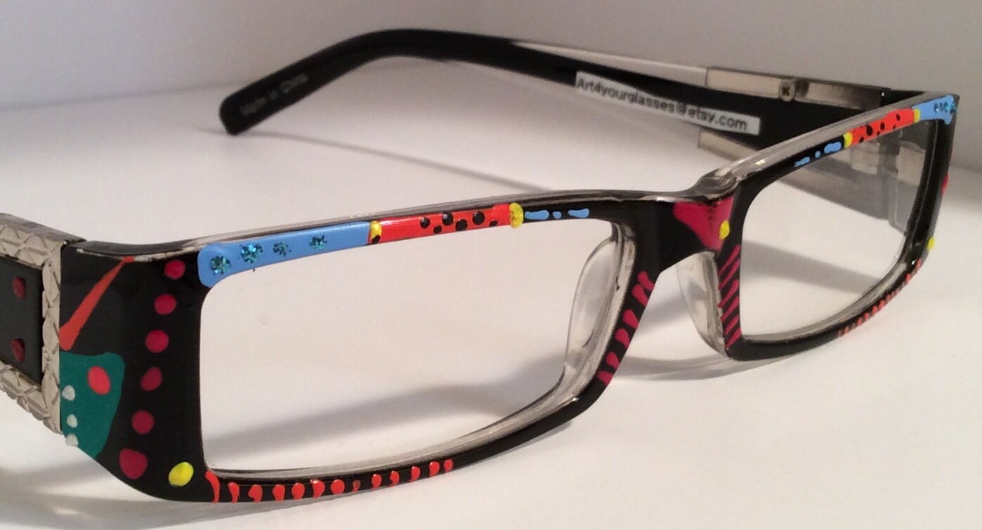 Hand Painted Reading Glasses. "sassy South Western Girl". Detailed ...