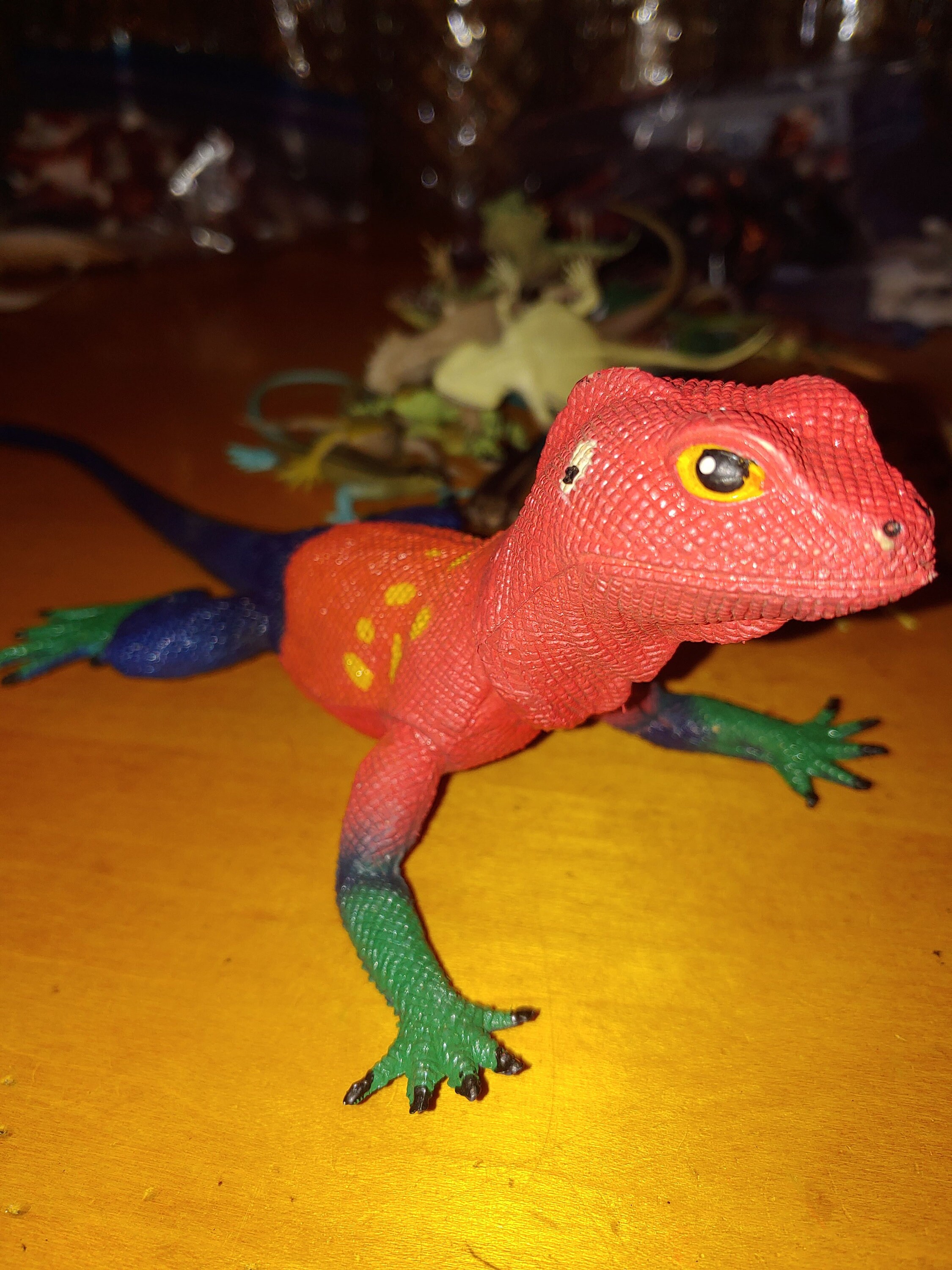 1980-1990'S 1-hard Rubber Plastic Agama Red-headed Lizard & 20 XX 1980 ...