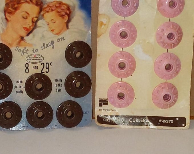 Vintage 2 Packs 1950's Tip Top Button Curlers Hair Accessories 16 Total ...