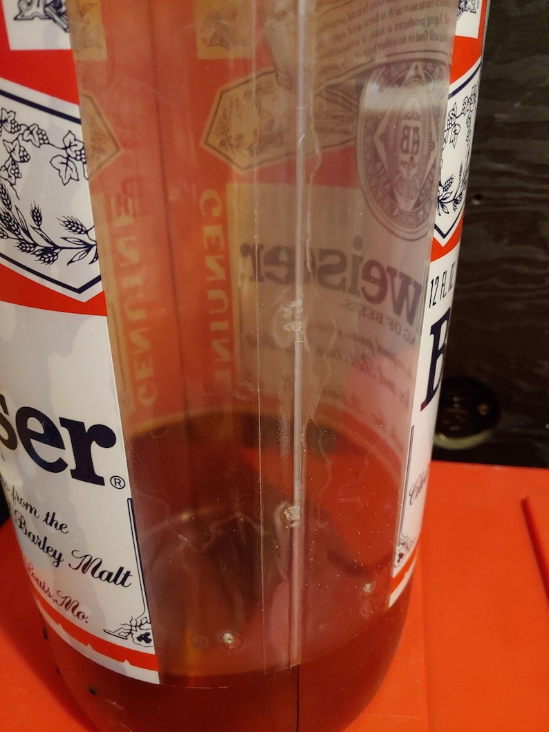 Botella de plástico de cerveza Budweiser Bud de la década de 1970 ...