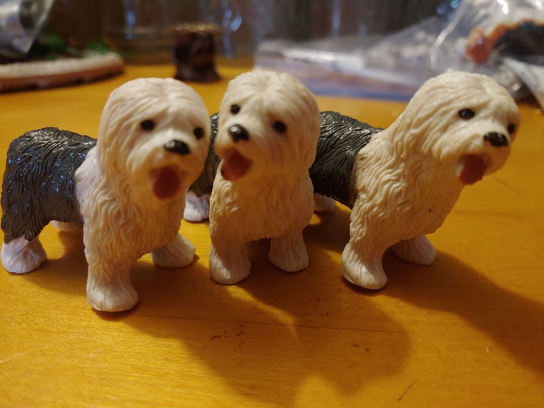 Vintage 1997-2000 3-K & M Int'l Hard Plastic Old English Sheepdog Toy ...
