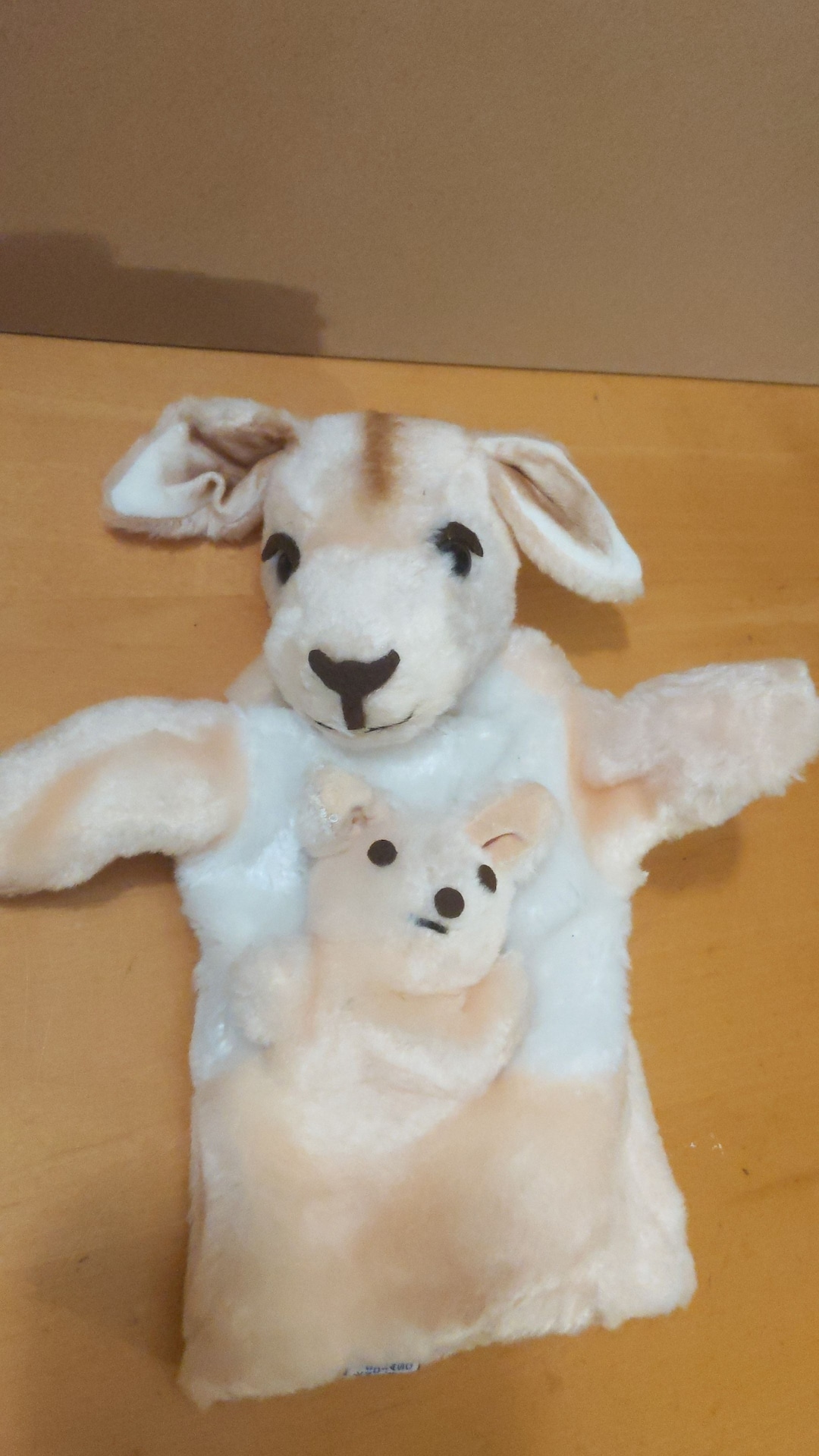 Vintage 1975 Dakin's Nature Puppet Kangaroo W/baby Joey Cream Color ...