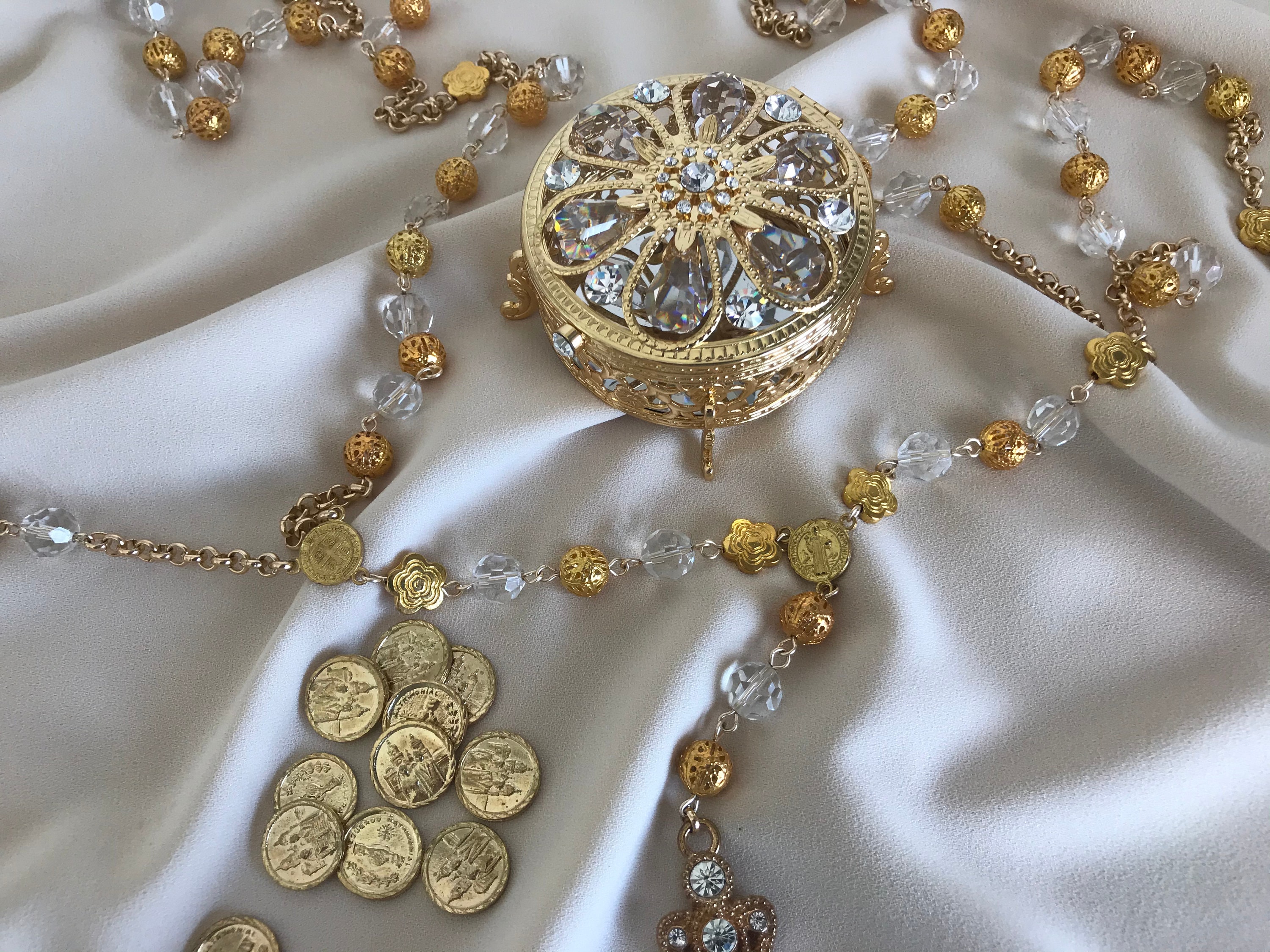 Wedding Lasso with Arras / Wedding Lazo / Crystal Clear Golden | Etsy