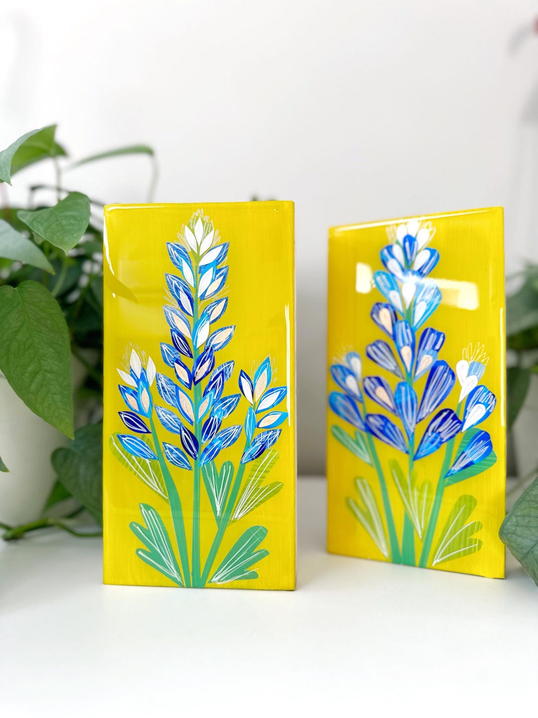 Bluebonnets /small Art/ Paper Collage Art - Etsy