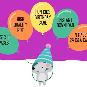 Printable Kids Birthday Friendly Feud, Instant Digital Download PDF ...