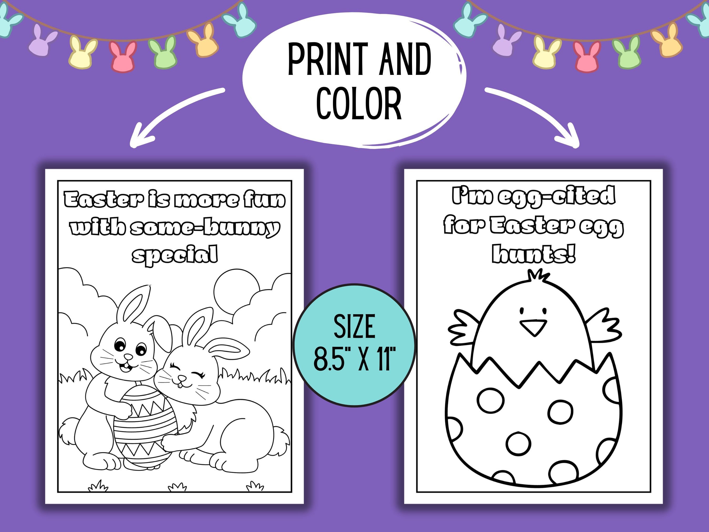 Printable Easter Coloring Pages - Instant Digital PDF Download - 20 ...