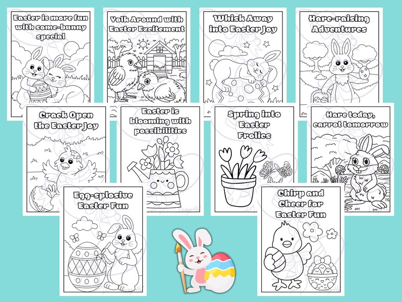 Printable Easter Coloring Pages - Instant Digital PDF Download - 20 ...