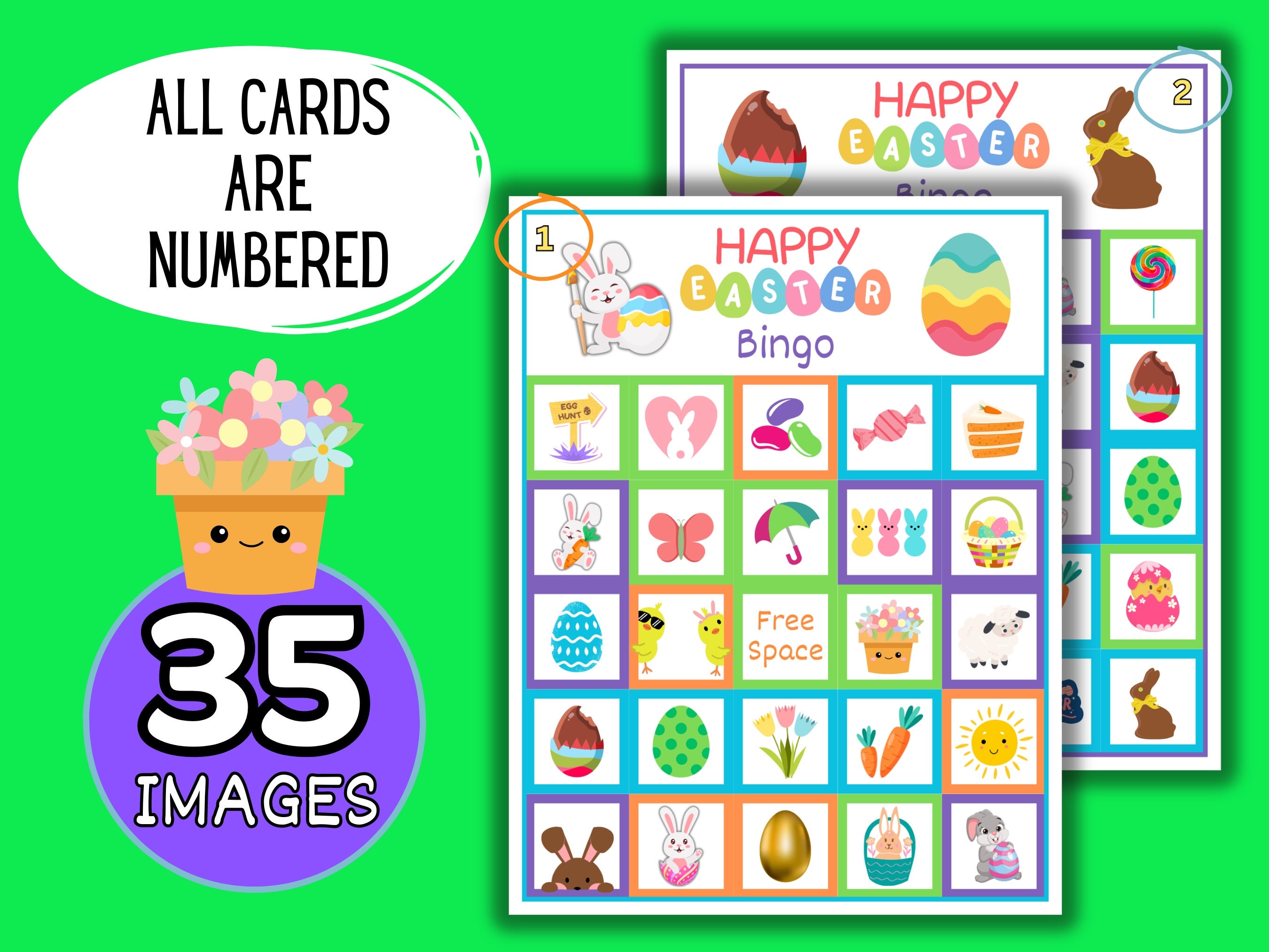 Printable Easter Game Bingo Cards, 30 Unique Boards, Instant Digital ...