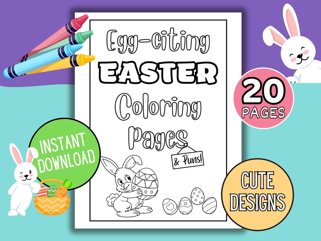 Printable Easter Coloring Pages - Instant Digital PDF Download - 20 ...