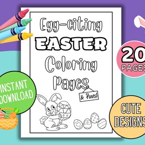Printable Easter Coloring Pages - Instant Digital PDF Download - 20 ...