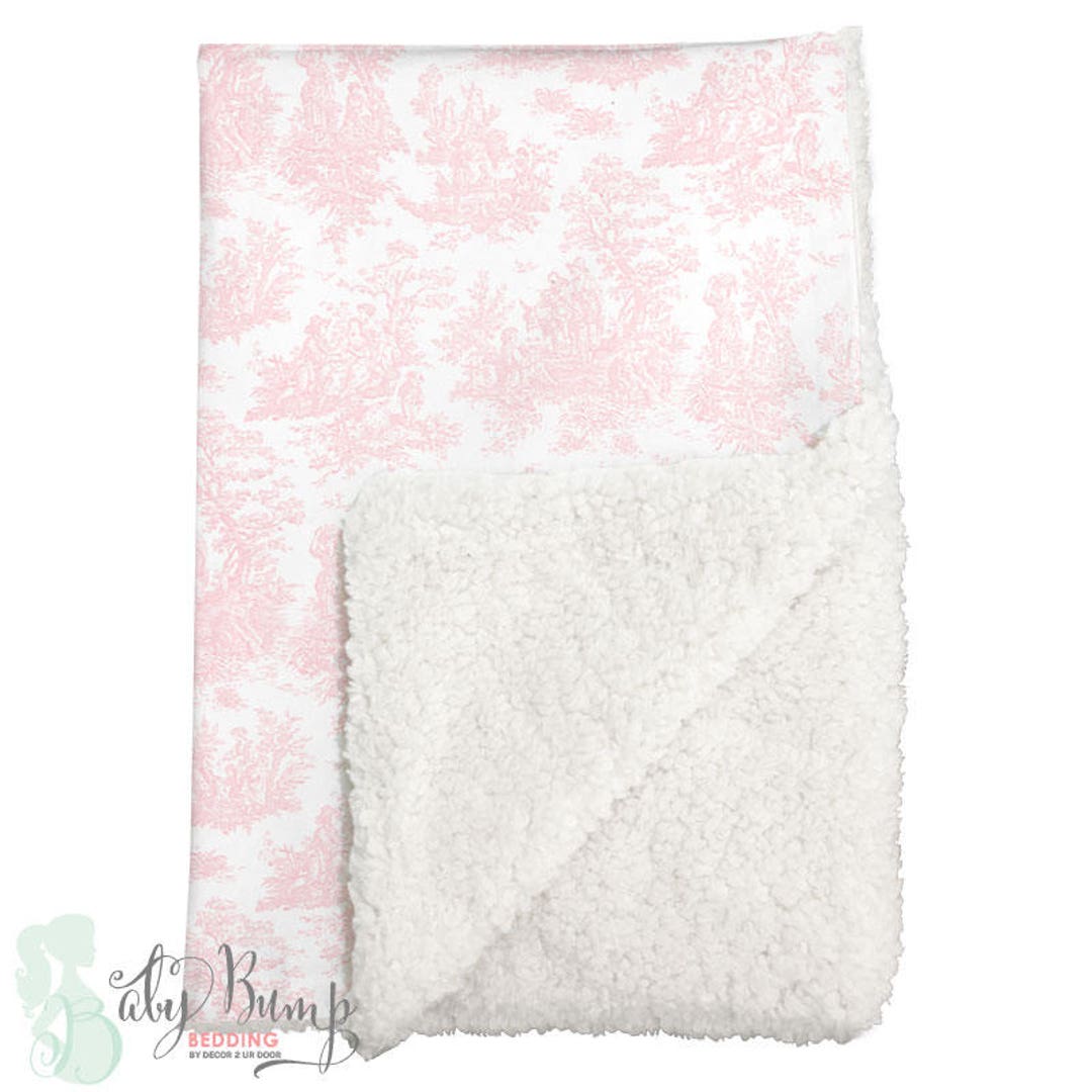 Shabby Chic Pink Toilesherpa Baby Blanket Toile Baby Girl - Etsy