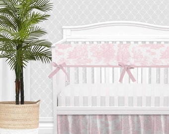 Pink Toile Crib Bedding - Etsy