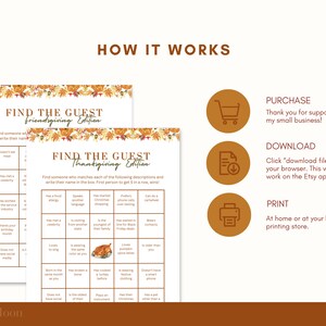 Thanksgiving Find the Guest Bingo Game Friendsgiving Game, Icebreaker ...