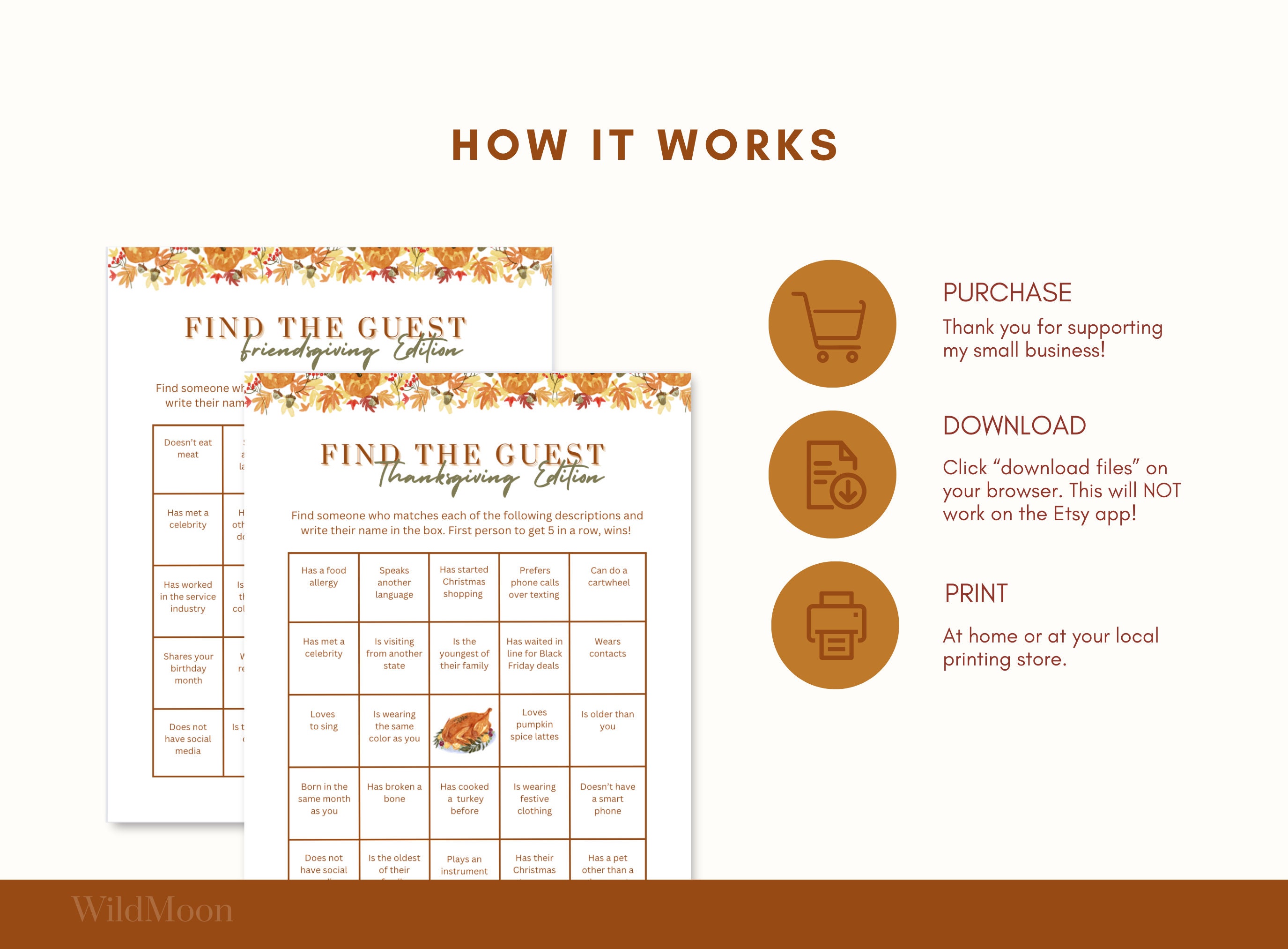 Thanksgiving Find the Guest Bingo Game | Friendsgiving Game, Icebreaker ...