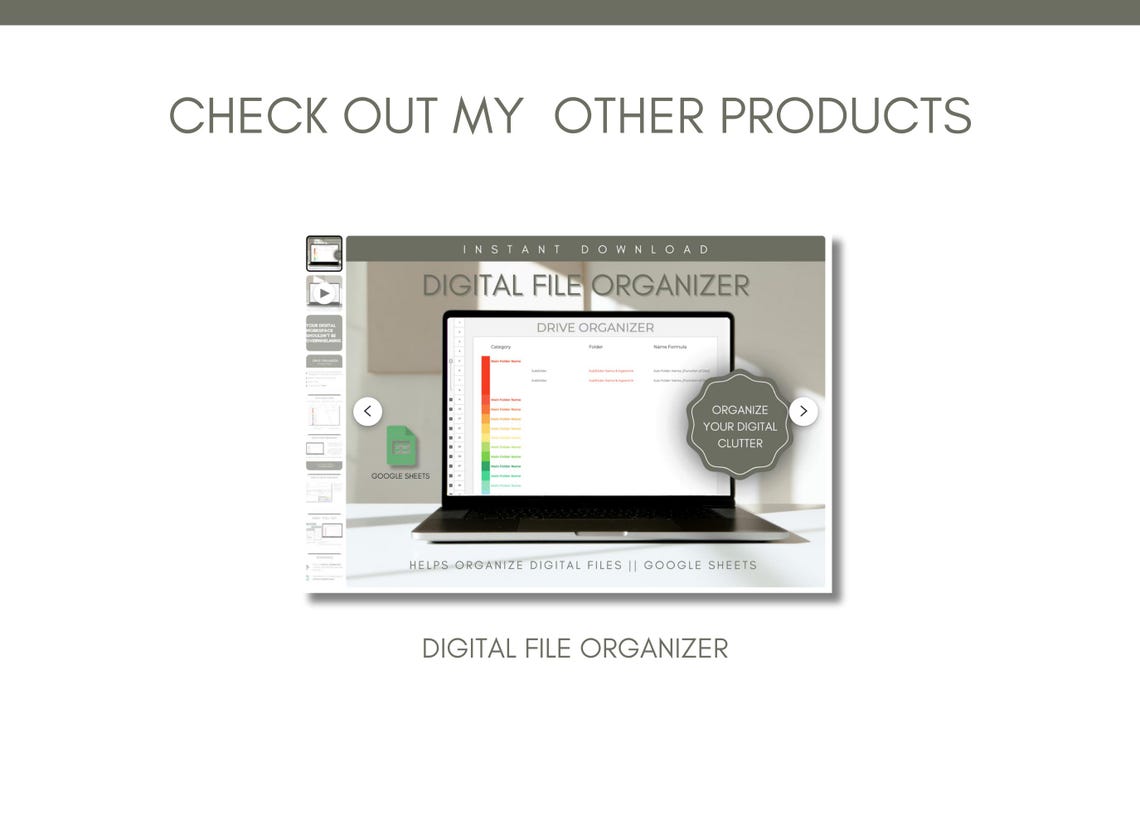 Link Organizer Template || Etsy Digital Product Organizer, Course ...
