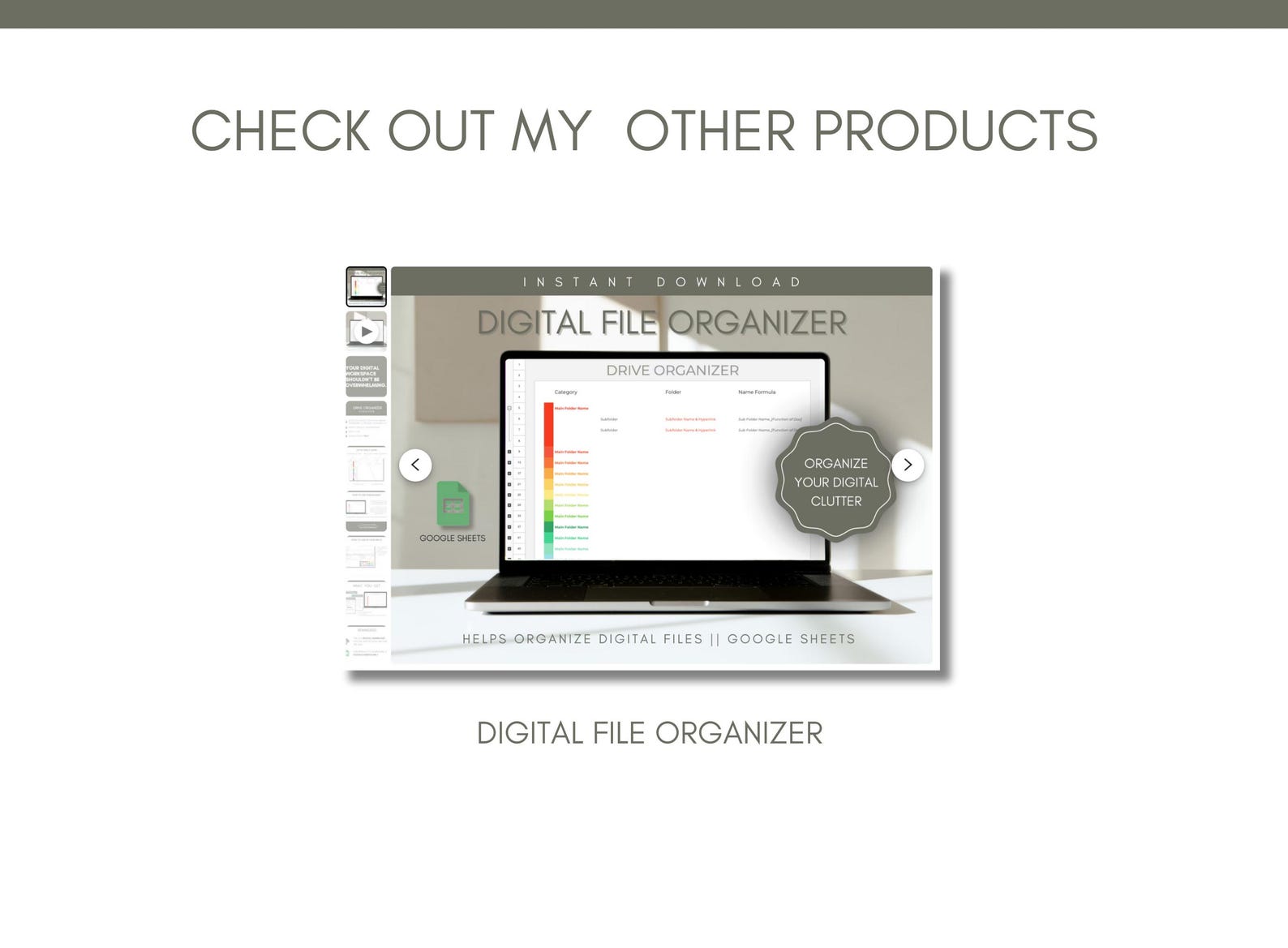 Link Organizer Template || Etsy Digital Product Organizer, Course ...