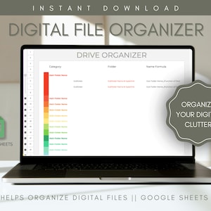 Digital File Organizer Template Naming Convention, Color Coding ...