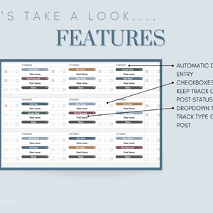 Social Media Content Calendar Planner Influencer Google - Etsy