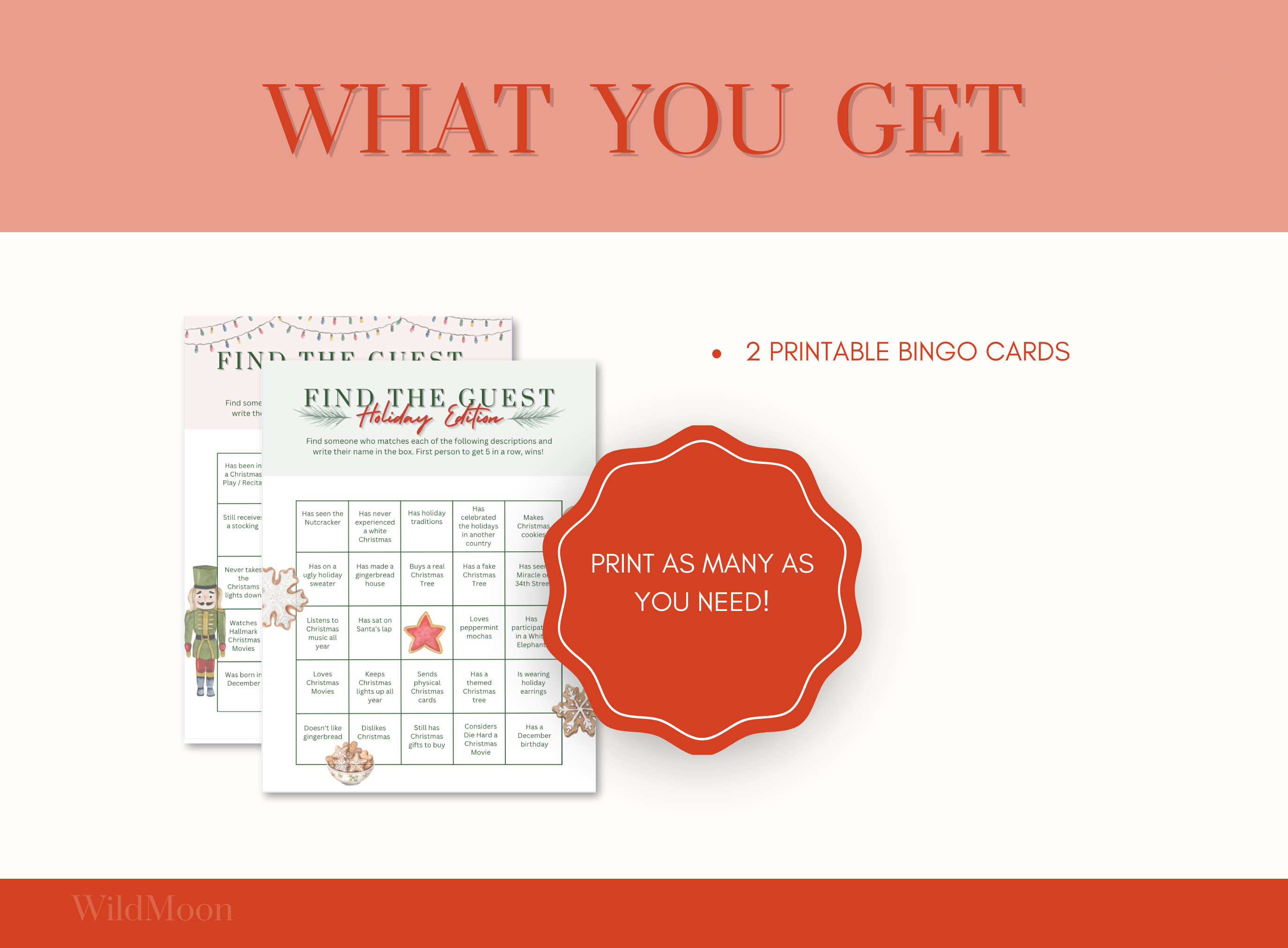Holiday Human Bingo Game | Find the Guest, Christmas Party Game ...