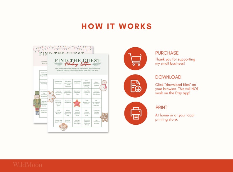 Holiday Human Bingo Game | Find the Guest, Christmas Party Game ...