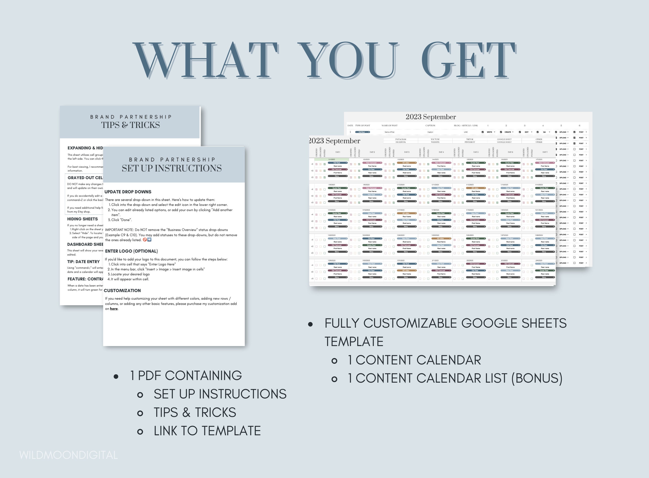 Social Media Content Calendar Planner Influencer Google - Etsy