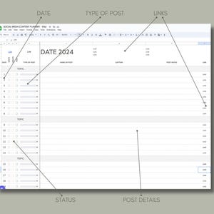 Social Media Content Calendar | Planner, DIY, Google Sheets, Template ...