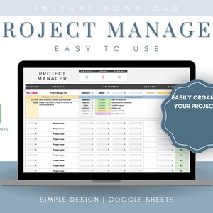 Project Manager Google Sheets Template | Planner, Influencer, Digital ...