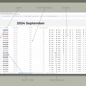 Social Media Content Calendar | Planner, DIY, Google Sheets, Template ...