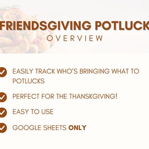 Friendsgiving Potluck Food Sign up || Event Hosting, Thanksgiving, Food ...