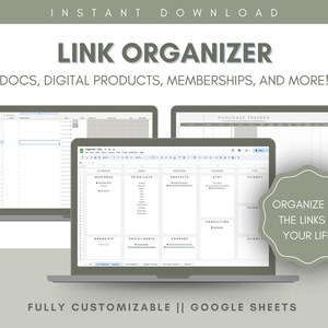 Link Organizer Template Etsy Digital Product Organizer, Course Manager ...